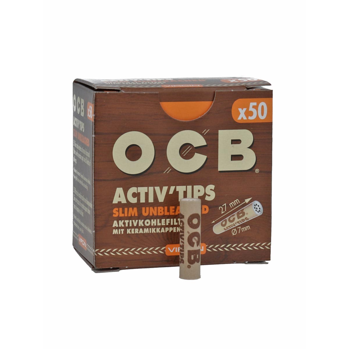 OCB Activ Tips Slim Unbleached 7mm - 50pcs | nur 8,49